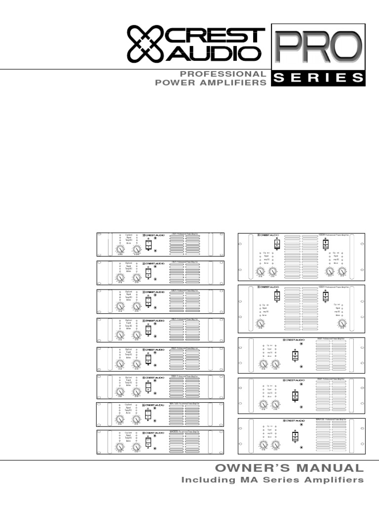 Crest Audio 9001 Owners Manual | PDF | Amplifier | Power Supply