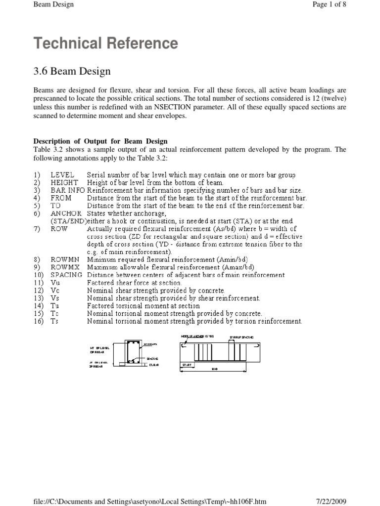 RC Beam Design ACI | Download Free PDF | Beam (Structure) | Bending