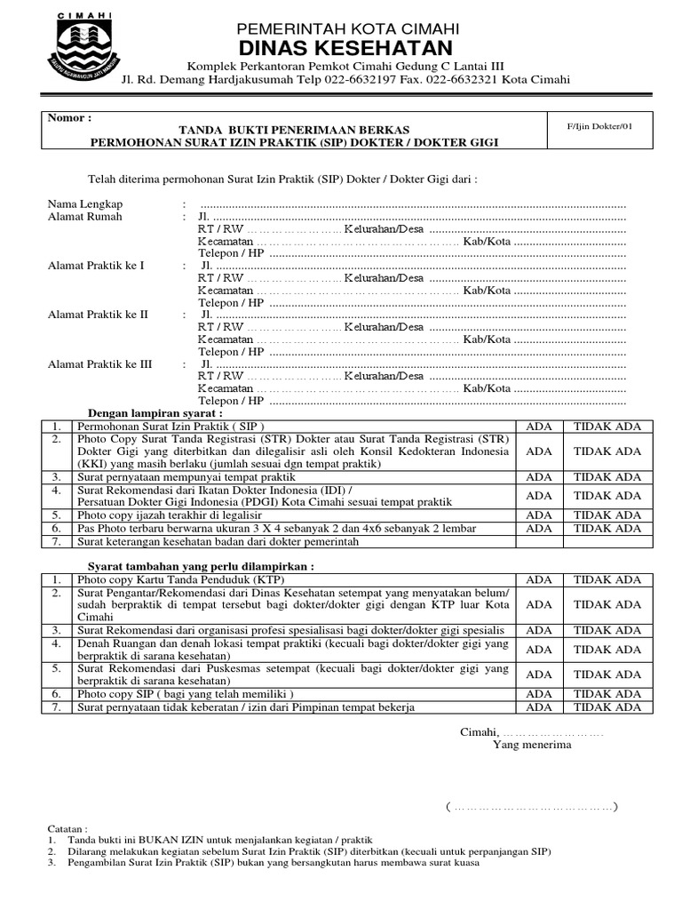 Proses Pengajuan SIP Dokter/Dokter Gigi | PDF