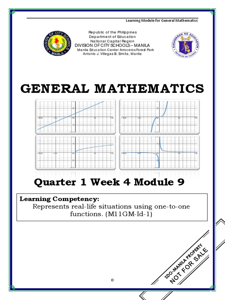 General Mathematics: Quarter 1 Week 4 Module 9 | PDF | Function ...