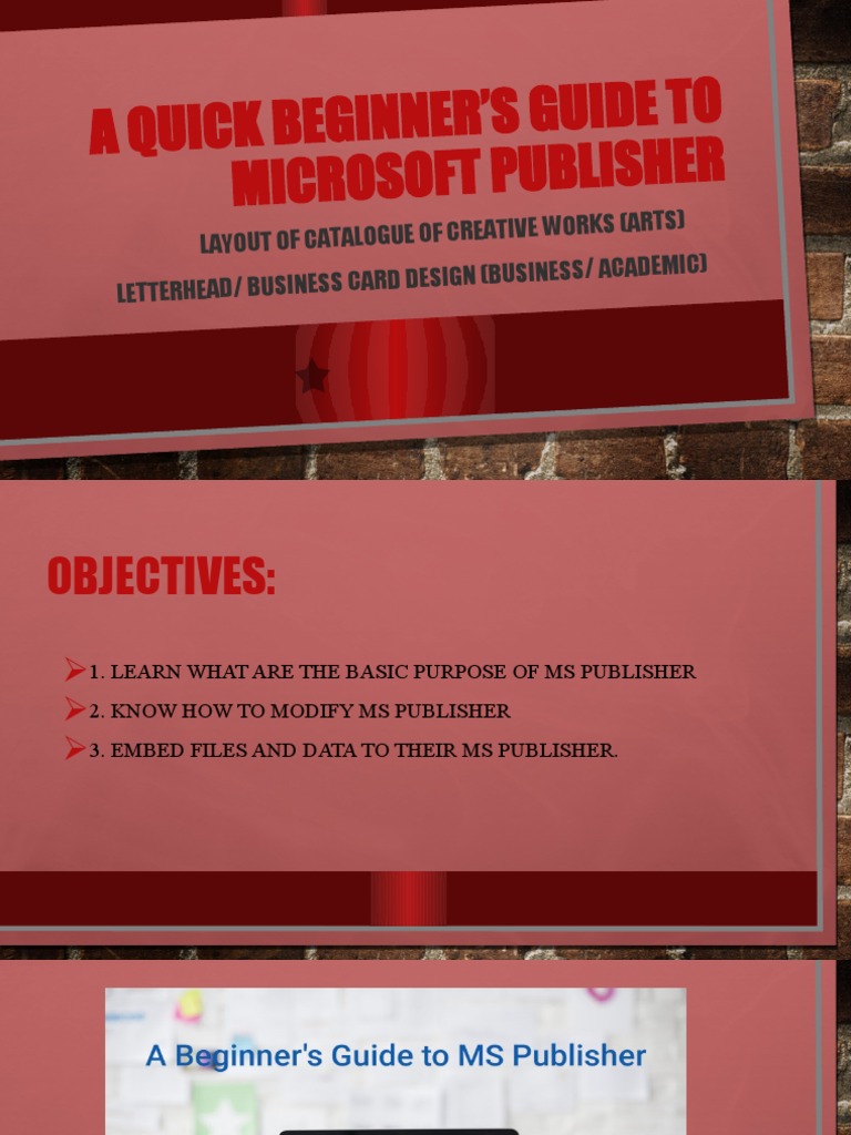 A Quick Beginner's Guide To Microsoft Publisher | PDF | Microsoft Word ...