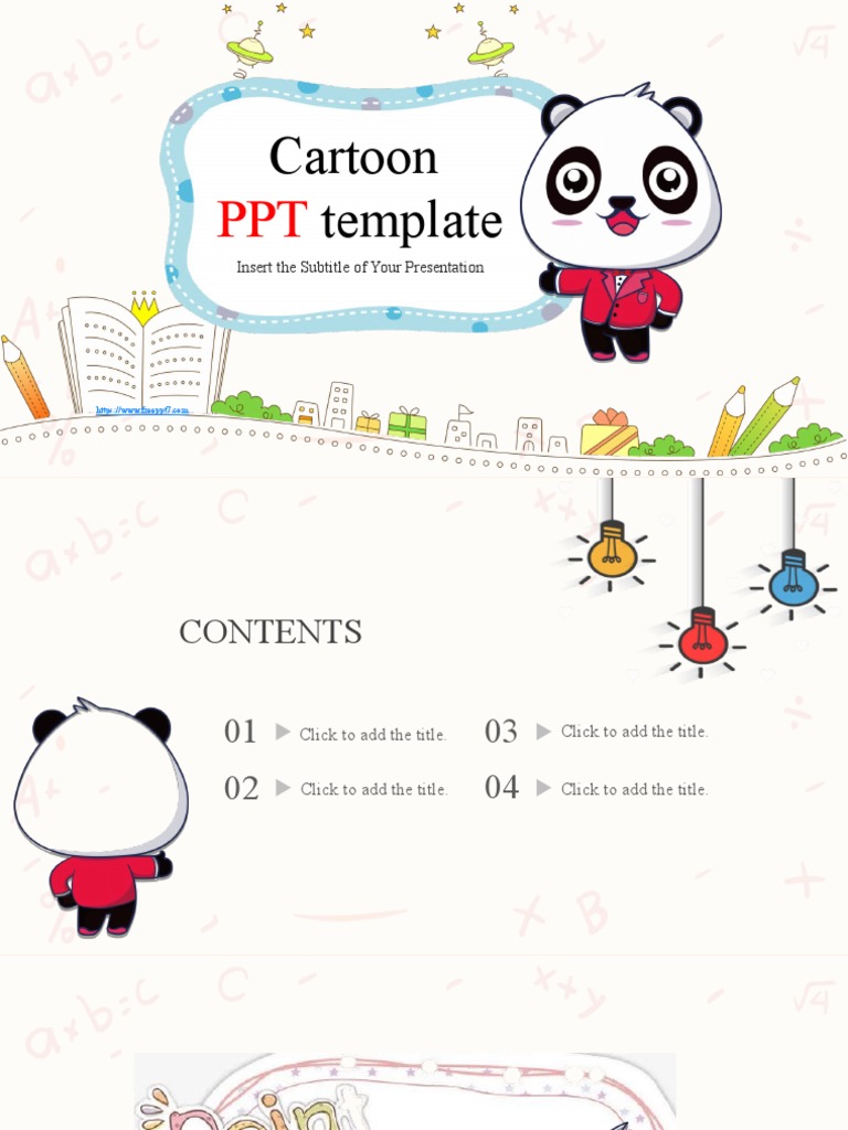 Cartoon Panda PowerPoint Templates | PDF