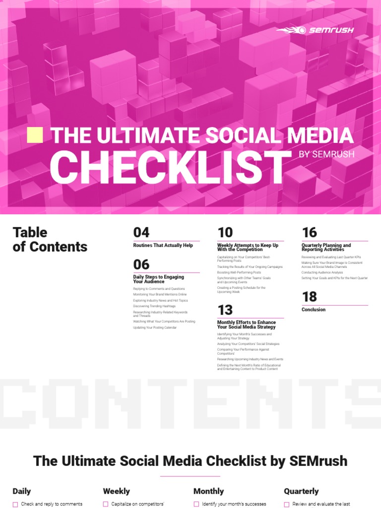 Social Media Checklist | PDF | Social Media | Popular Culture & Media ...
