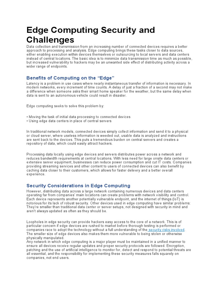 Edge Computing: Security Challenges | PDF | Internet Of Things ...