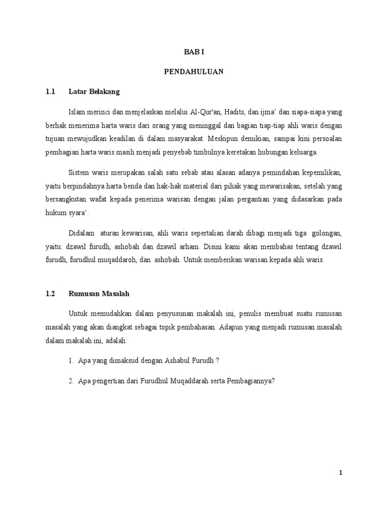 Ashabul Furudh | PDF