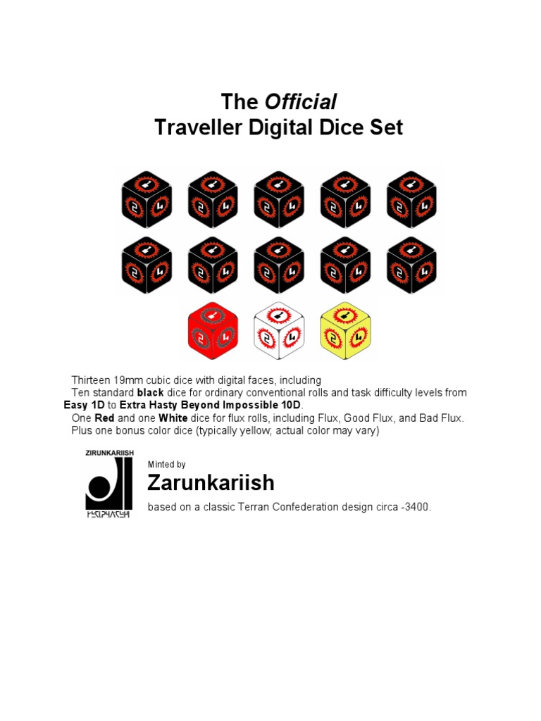 The Official Traveller5 Dice | PDF