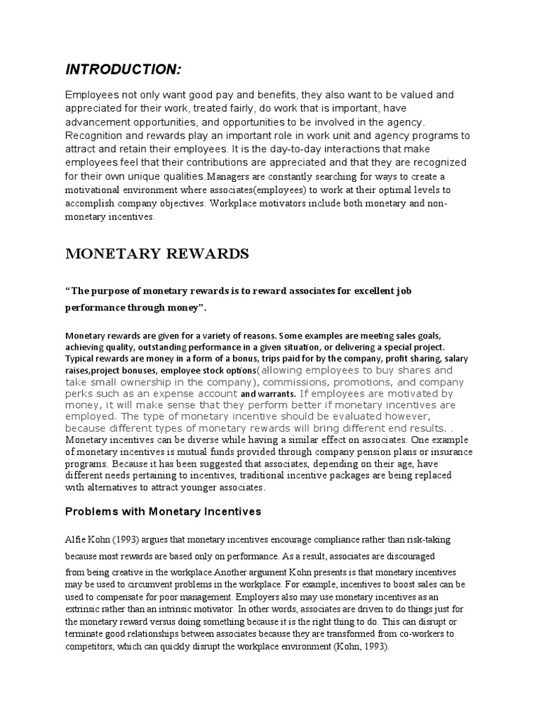 Motivating Employees Through Recognition: A Comparison of Monetary and ...