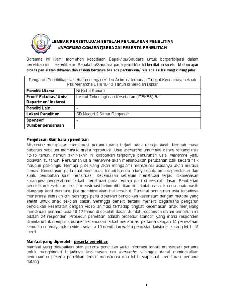 Informed Concent ANIK | PDF | Pengembangan Diri