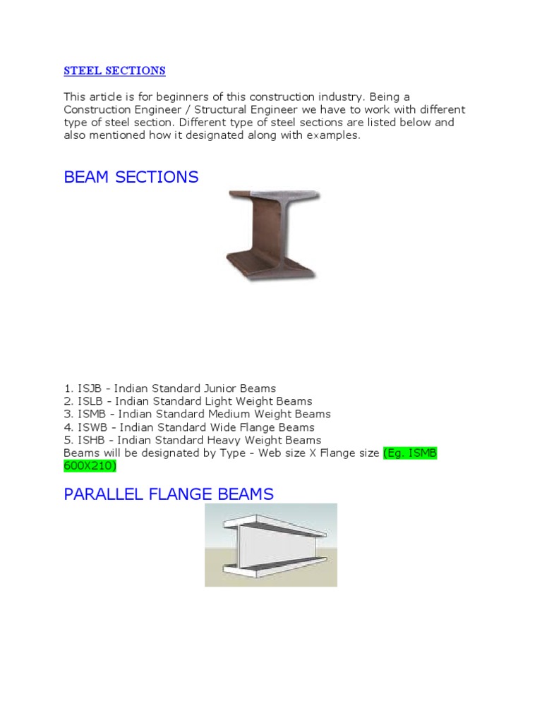 Steel Sections | PDF