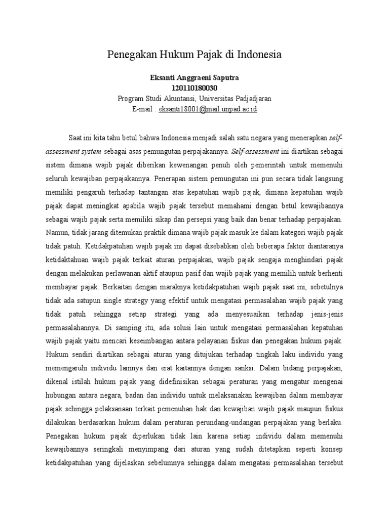Penegakan Hukum Pajak di Indonesia | PDF