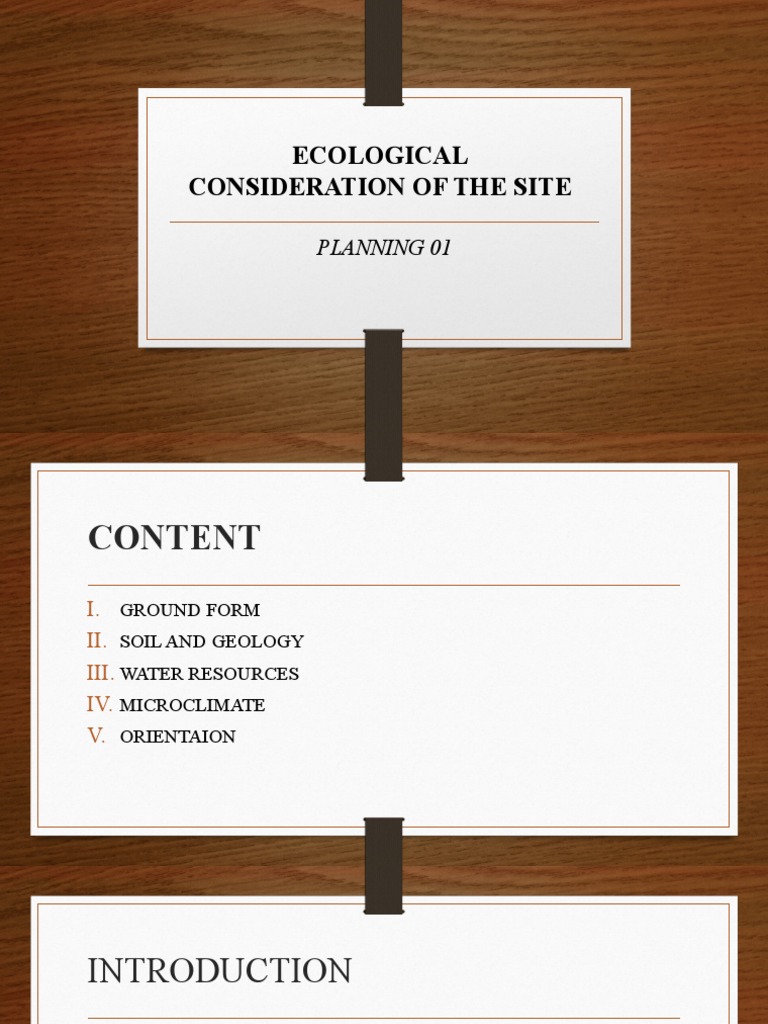 Ecological Consideration of The Site: Planning 01 | PDF | Geological ...