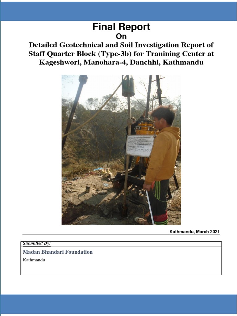 Final Geotechnical Report of Staff Quarter Block (Type 3b) of Training ...