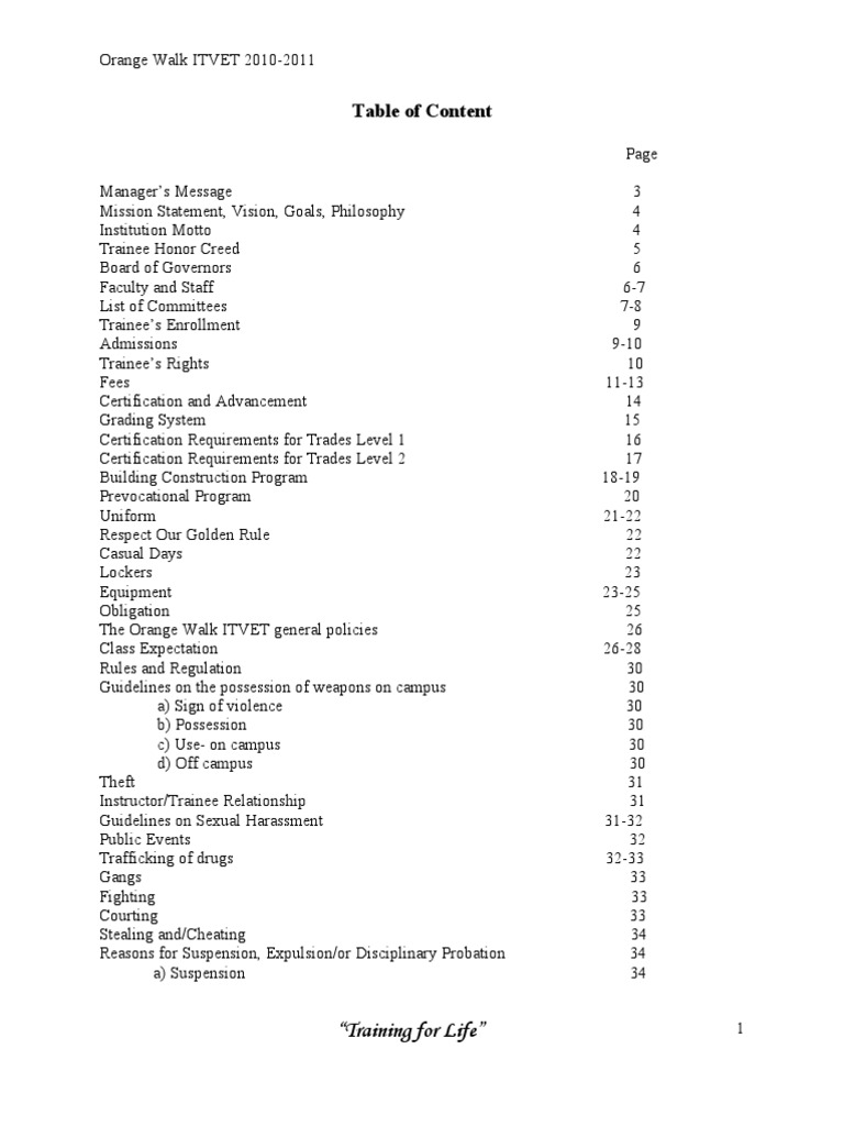 Official Trainee Handbook 2010-2011 | PDF | Vocational Education | Test ...