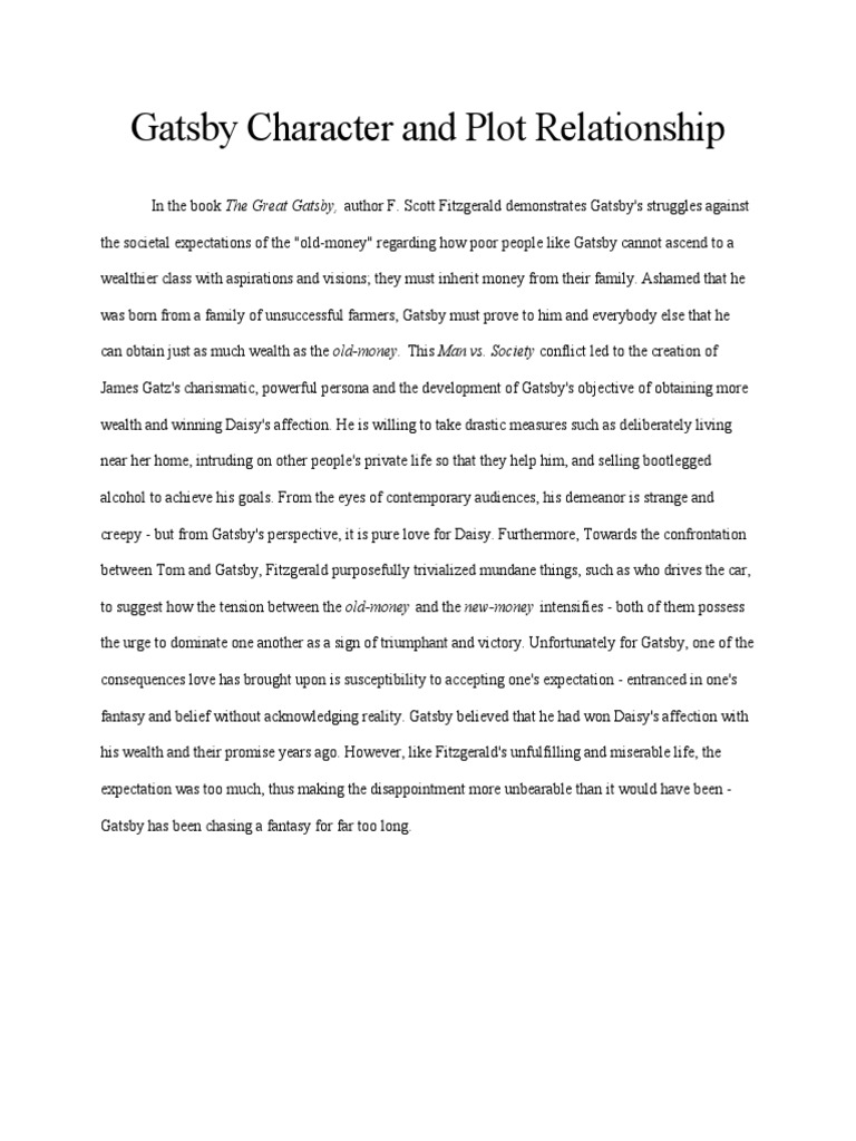 Gatsby Character and Plot Relationship | PDF