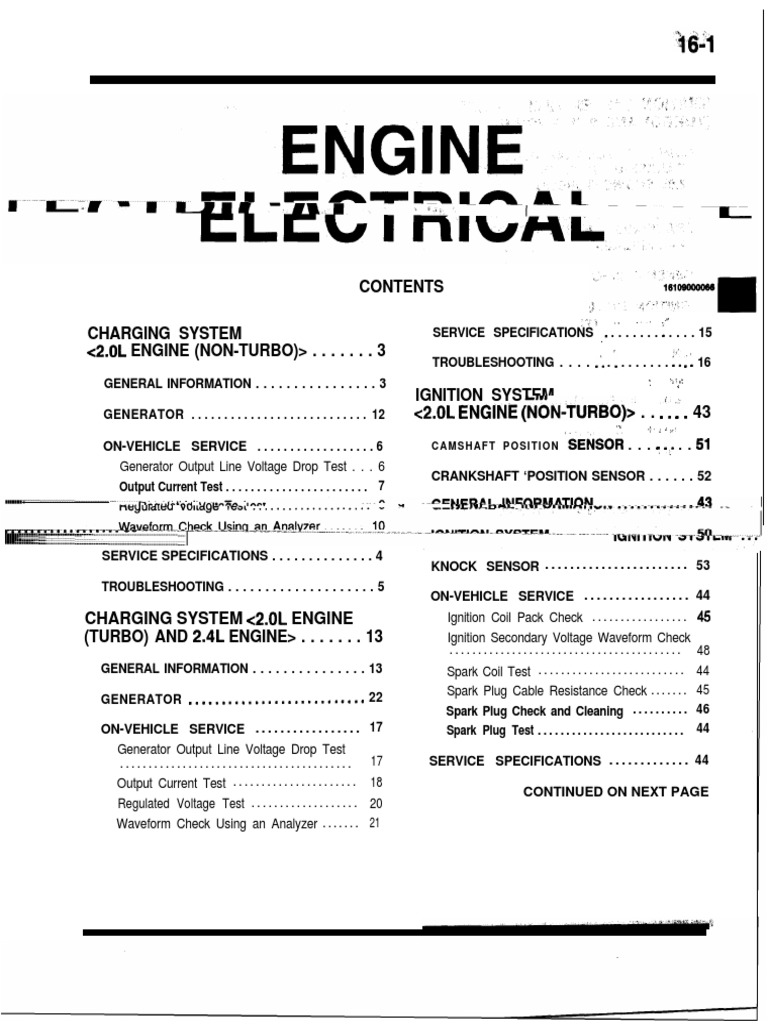 Eclipse 2G 4G63T-Engine+Electrical | PDF | Ignition System | Electric ...