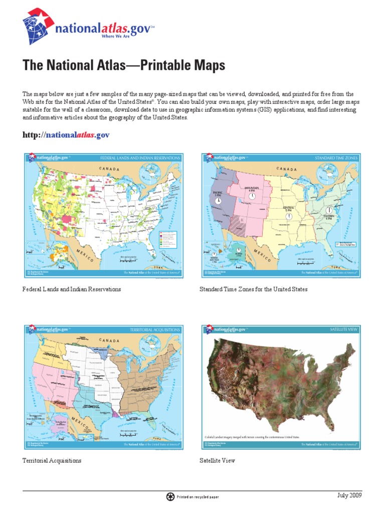 The National Atlas-Printable Maps | PDF | Map | Graphic Design