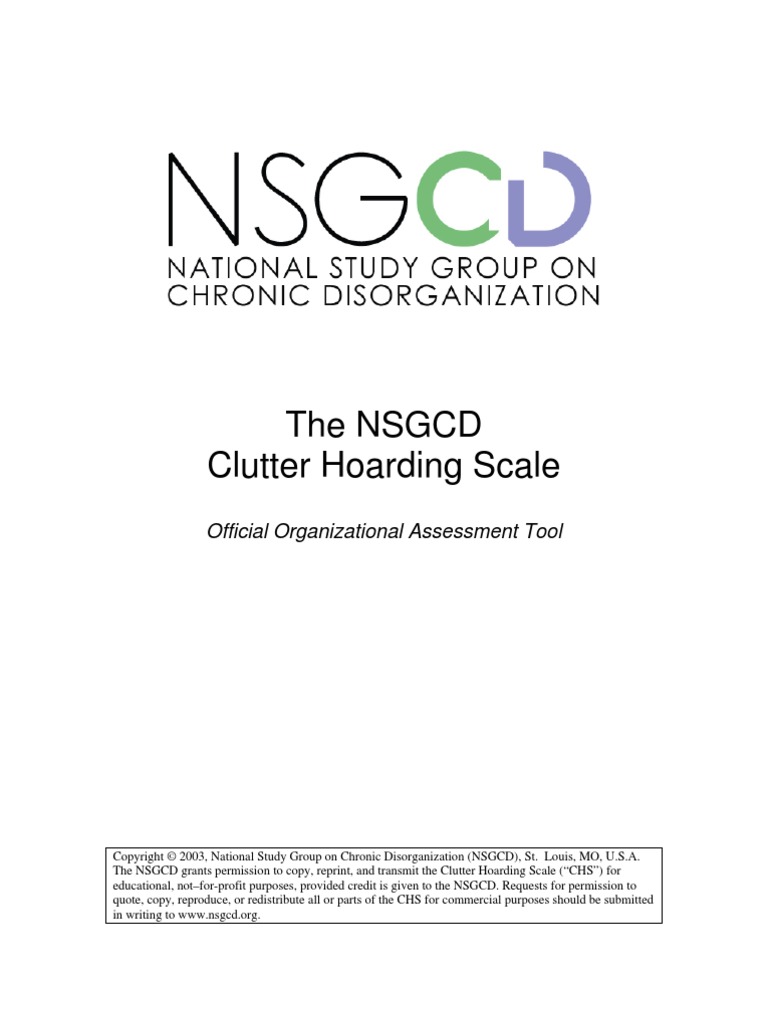 The NSGCD Clutter Hoarding Scale: Official Organizational Assessment ...