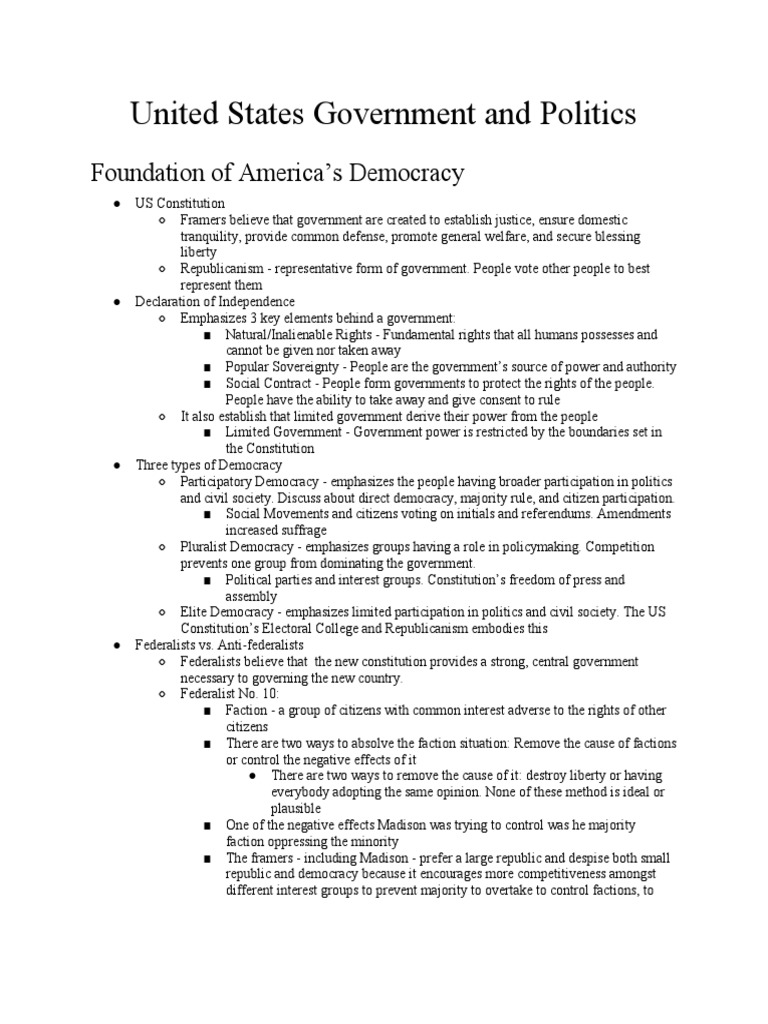Foundations of US Democracy | PDF | U.S. State | United States Congress