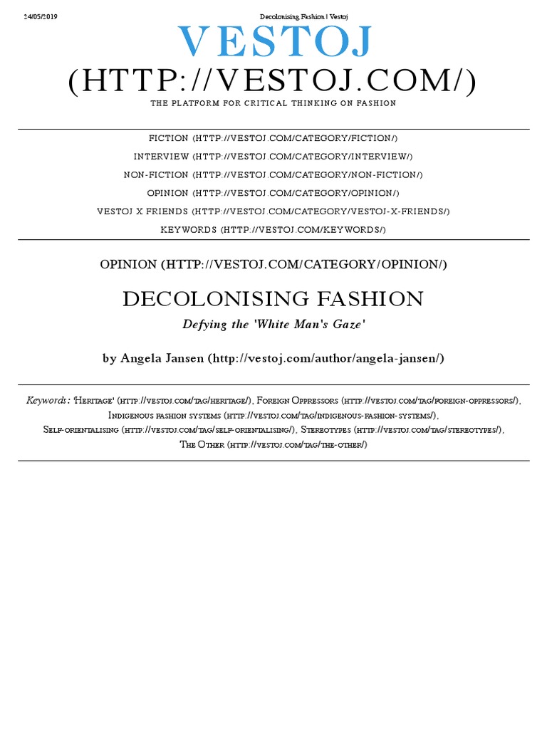 Decolonizing Fashion Defying The White M | PDF | Fashion | Nationalism
