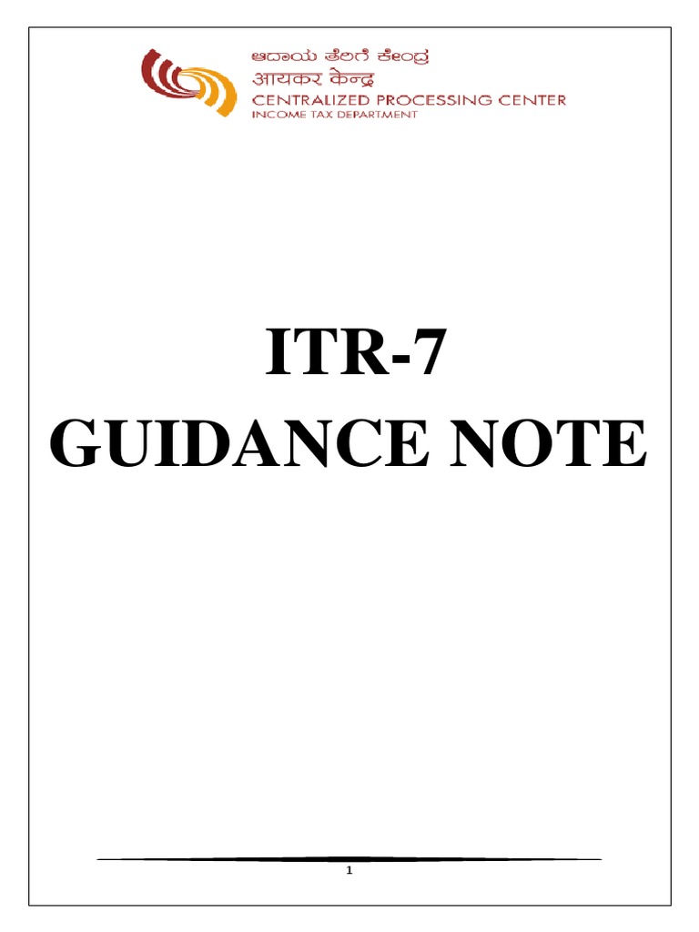 Itr-7 Guidance Note | PDF | Tax Exemption | Revenue