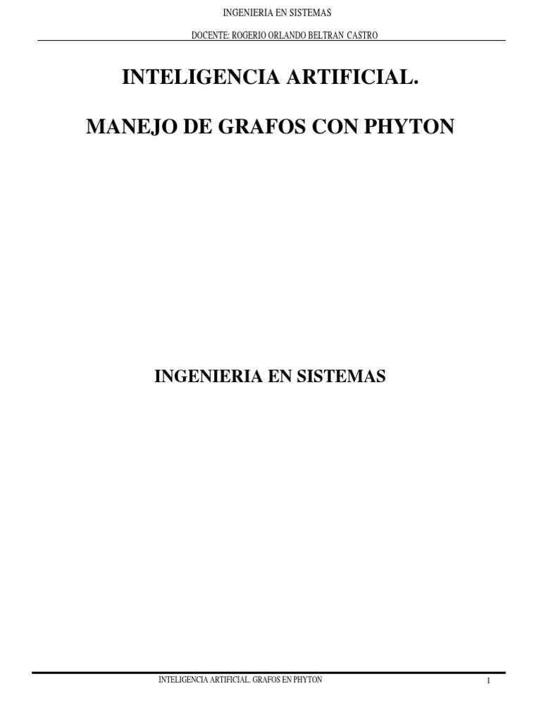 Grafos en Python: Teoría y Ejemplos | PDF | Python (lenguaje de ...