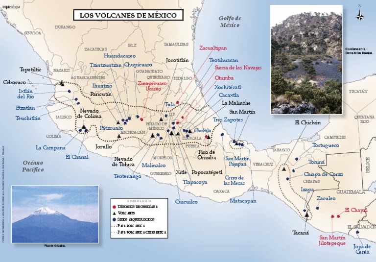Mapa de Volcanes en México | PDF | Volcán | Chiapas