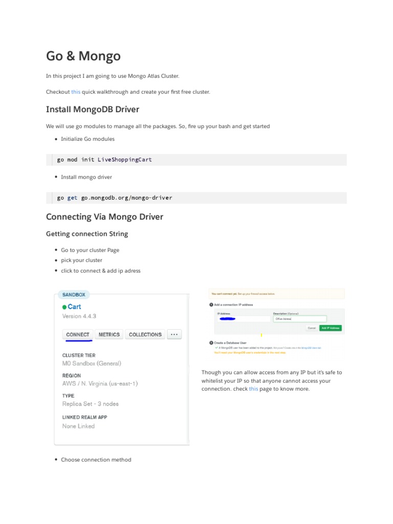 Go & Mongo: Install Mongodb Driver | PDF