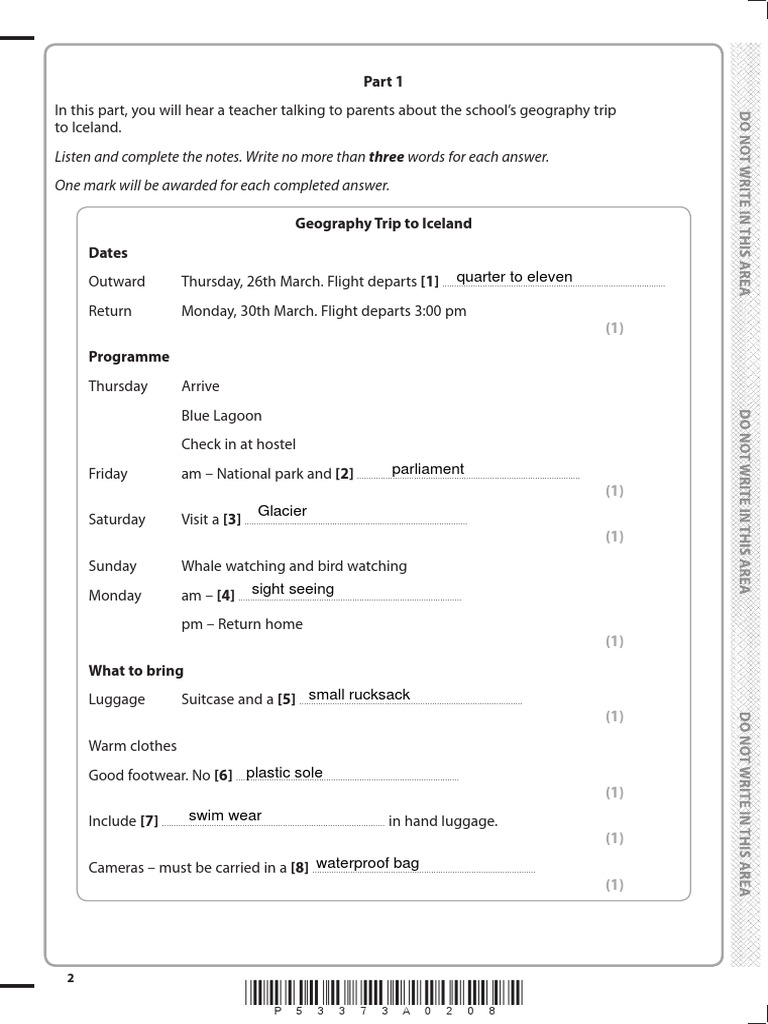 Rizwan Areeb - WS1 - Enlg - CL 9 - Listening Extract | PDF | Nature