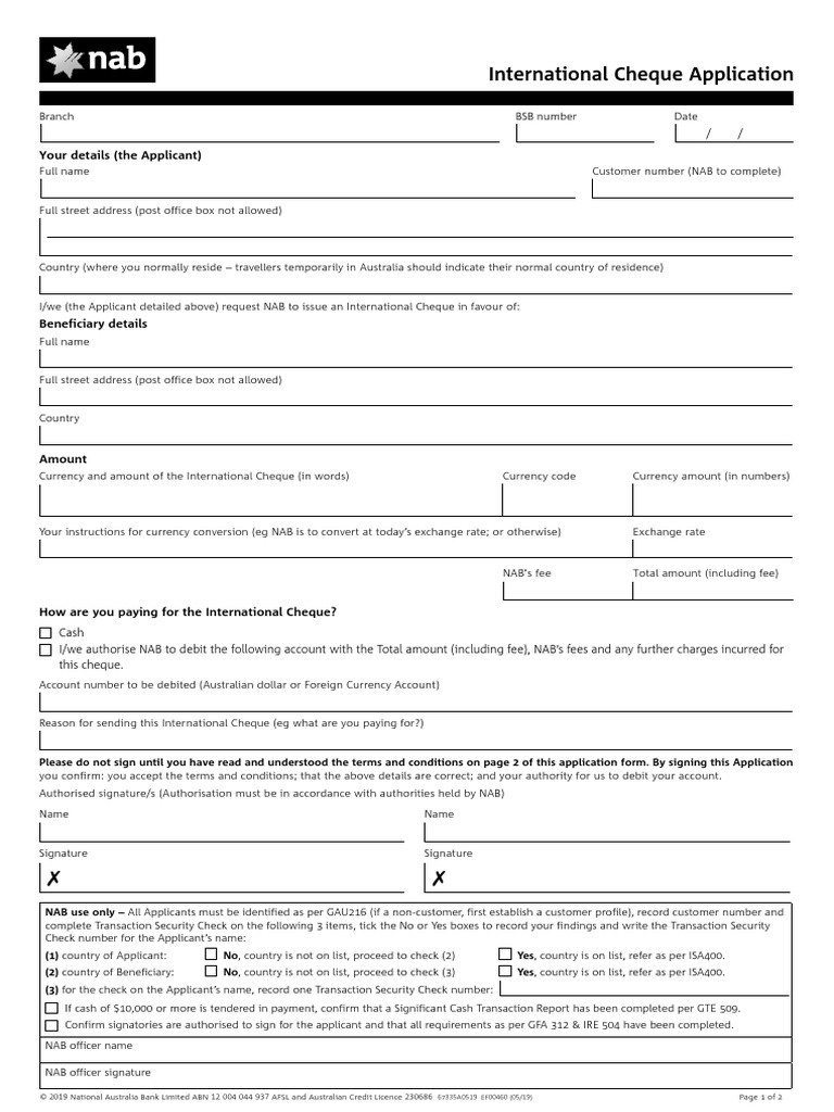 International Cheque Application | PDF | Cheque | Payments