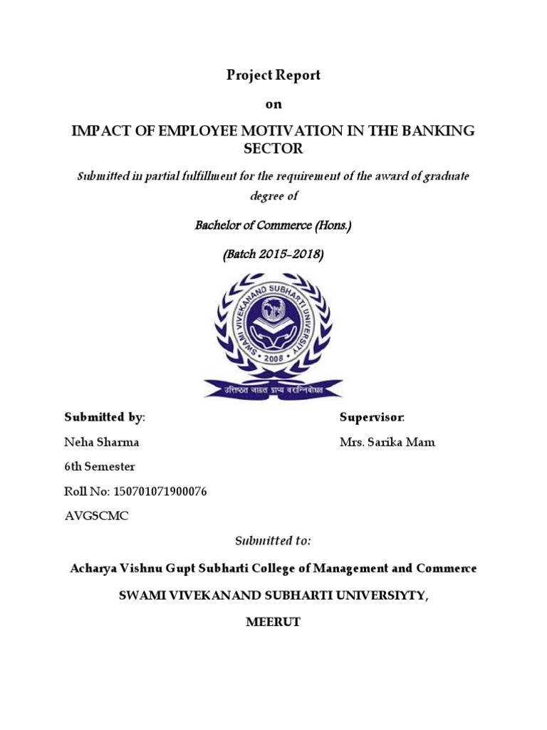 Employee Motivation in Banking Sector | PDF | Motivation | Motivational