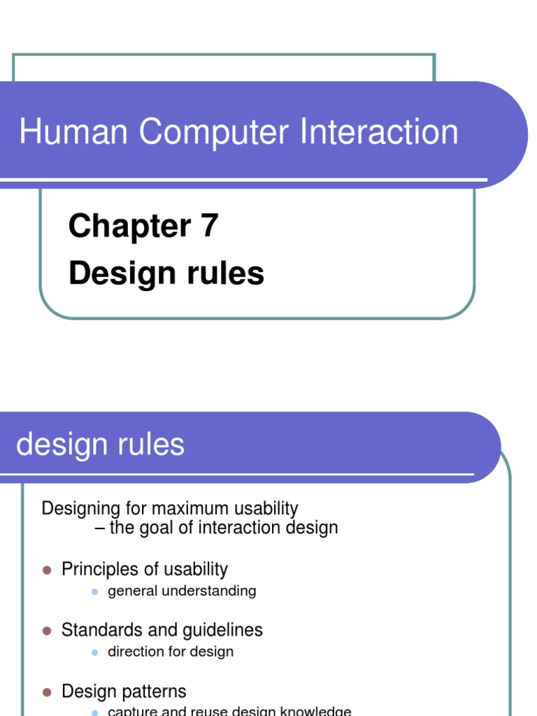 Human Computer Interaction: Design Rules | PDF | Usability | Cognitive ...