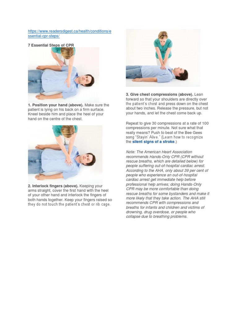 7 Essential Steps of CPR | PDF | Cardiopulmonary Resuscitation ...