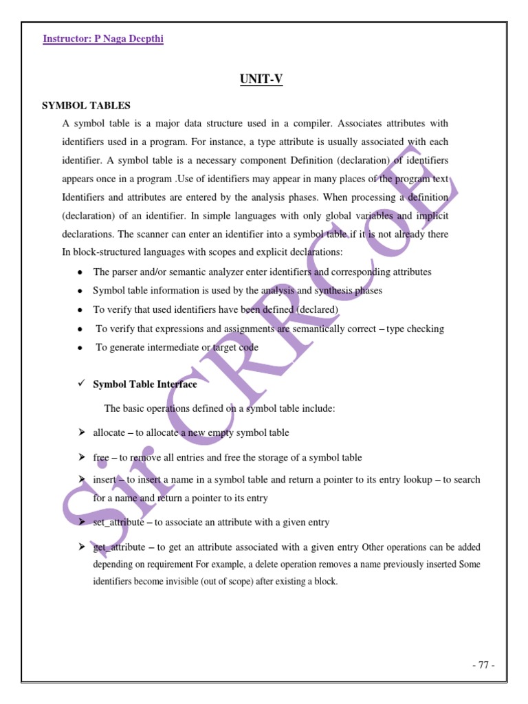 CD Notes - Unit-5 | Download Free PDF | Variable (Computer Science ...