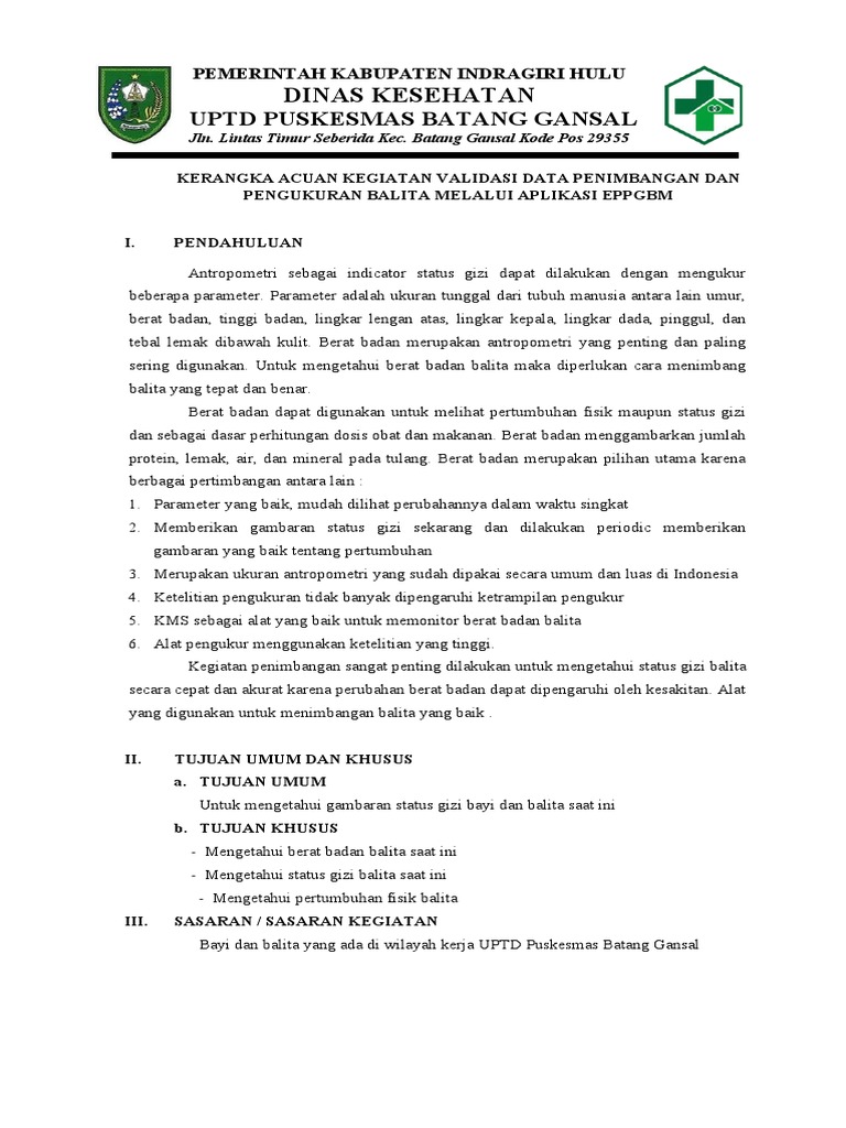 Kak Validasi Data Eppgbm | PDF