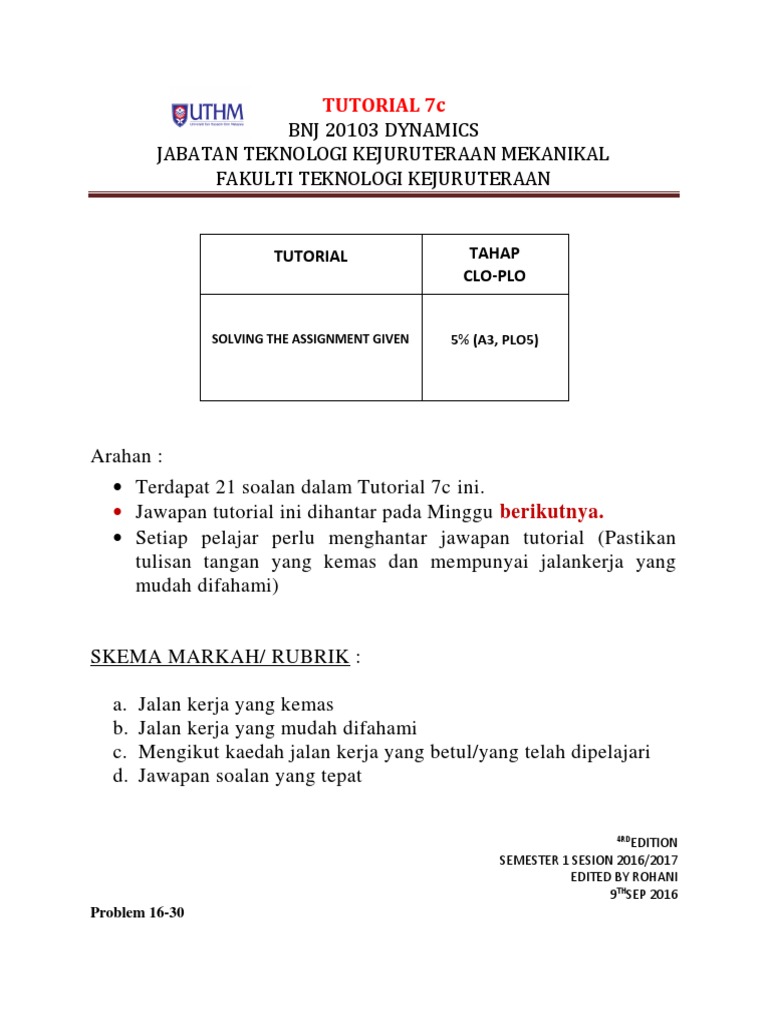 Tutorial 7C: Tutorial Tahap Clo-Plo | PDF | Angle | Speed