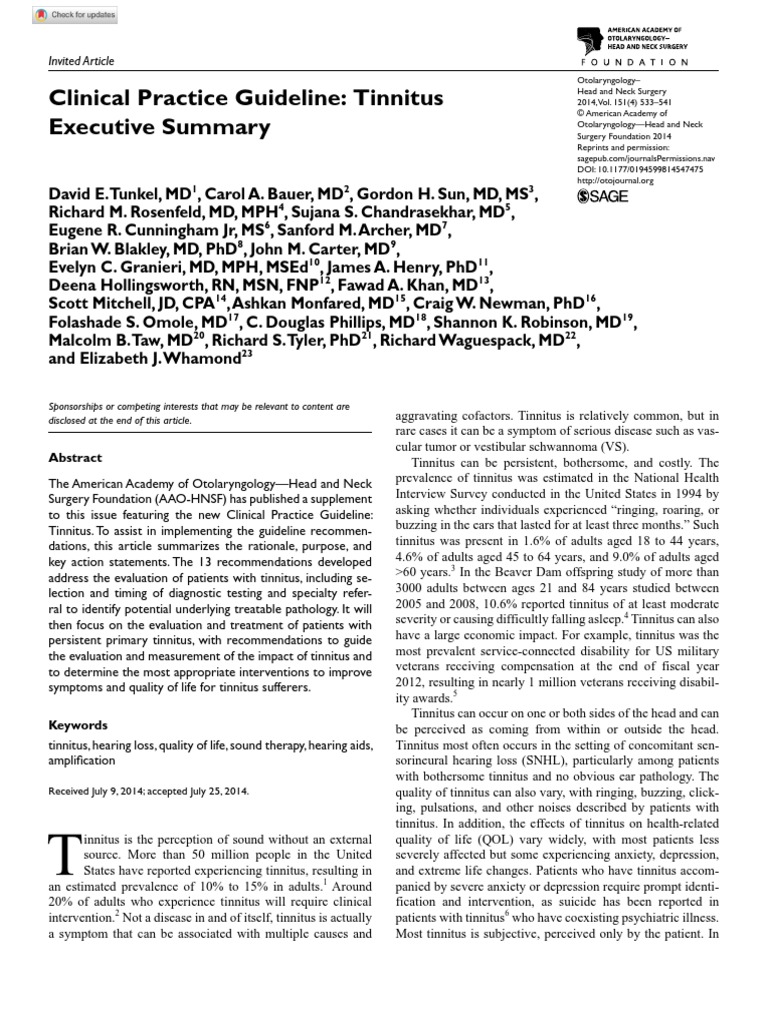 Tinnitus | PDF | Tinnitus | Cognitive Behavioral Therapy