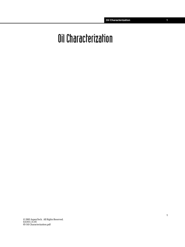 Oil Characterization 1 | PDF | Distillation | Petroleum