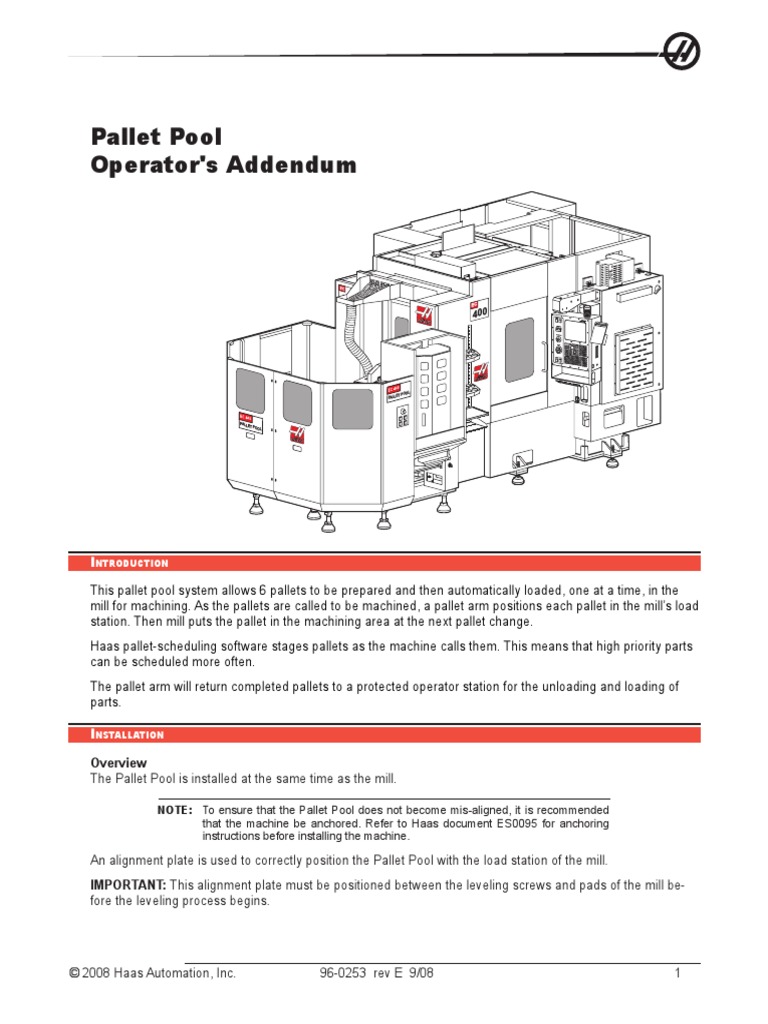 96-0253e Haas Pallet Pool Operator Manual | PDF | Manufactured Goods