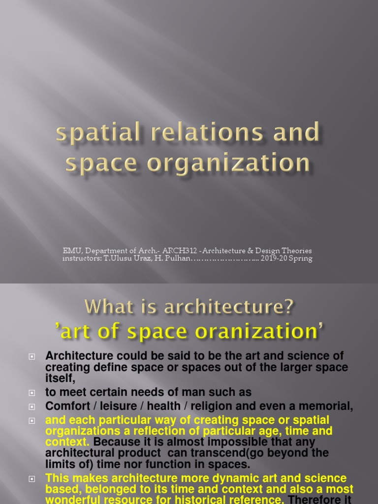 Lecture-Spatial Relations&Organizations-concept of Place | PDF | Space ...