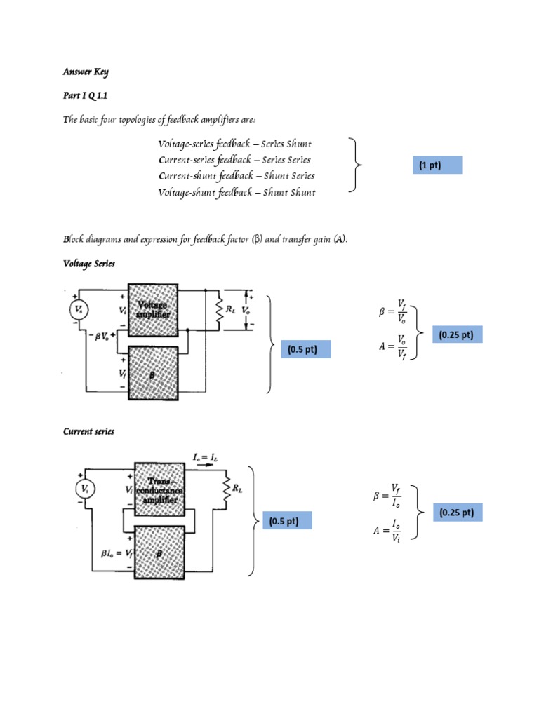 Answer Key | PDF | Operational Amplifier | Amplifier