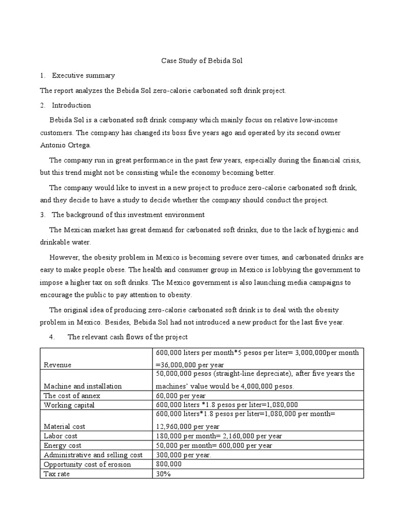 Case Study of Hola Kola | PDF | Net Present Value | Economies