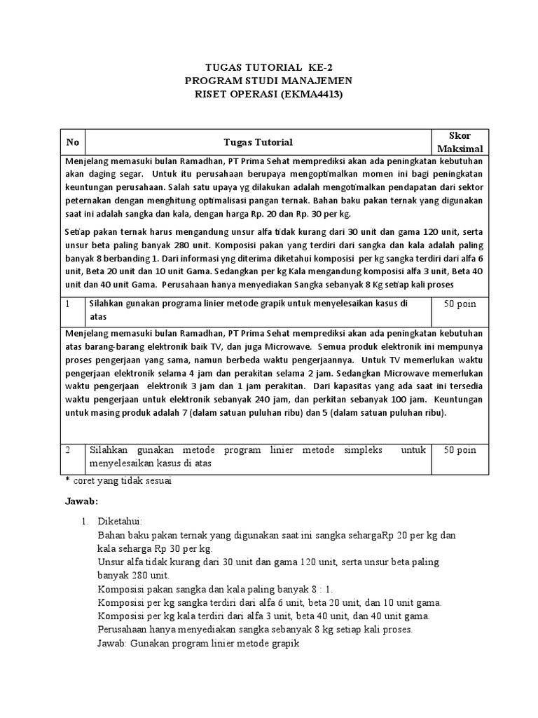Tugas 2 Riset Operasi | PDF