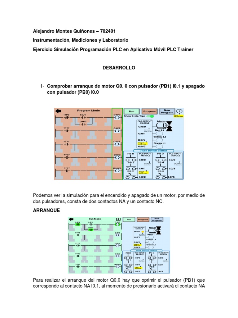 Ejercicio Simulación Programación PLC en Aplicativo Móvil PLC Trainer ...