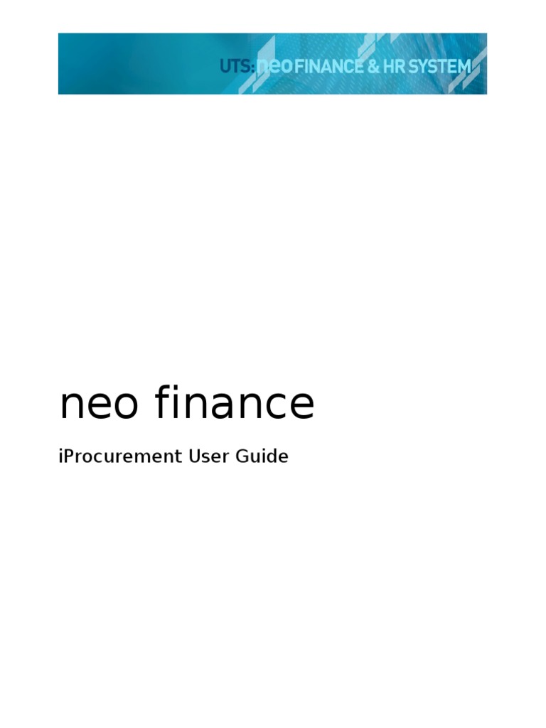 Neo Finance: Iprocurement User Guide | PDF | Receipt | Point Of Sale