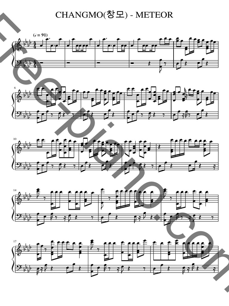 CHANGMO - METEOR Piano Sheet Music | PDF