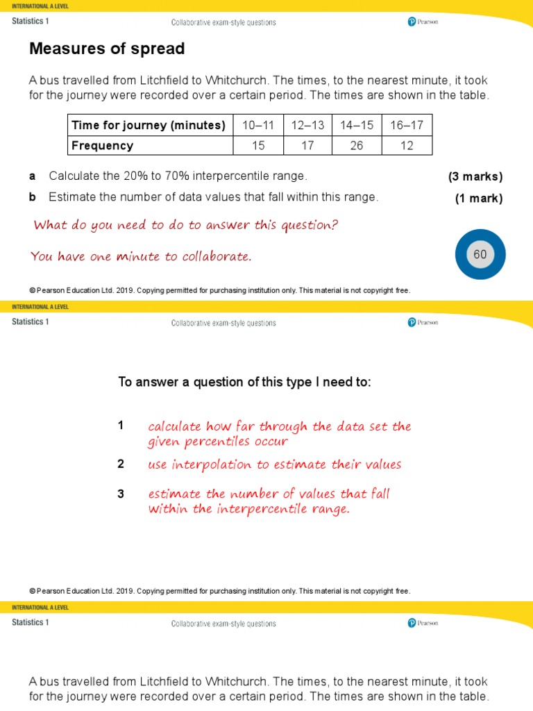 Exam-Style Question:: Measures of Spread | PDF | Teaching Mathematics