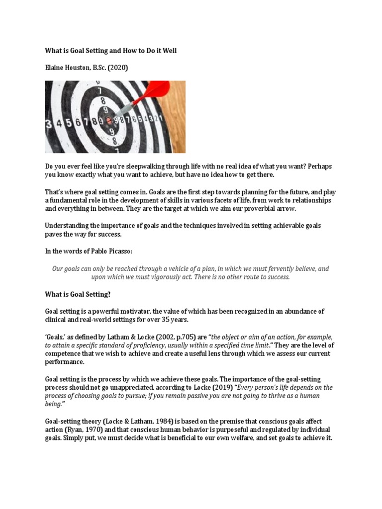 Chap.3.2. What Is Goal Setting and How To Do It Well | PDF | Goal ...