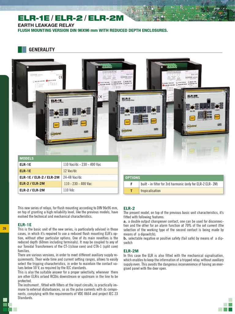 Elr Elr 1e 2e Brochure | PDF | Relay | Physical Quantities