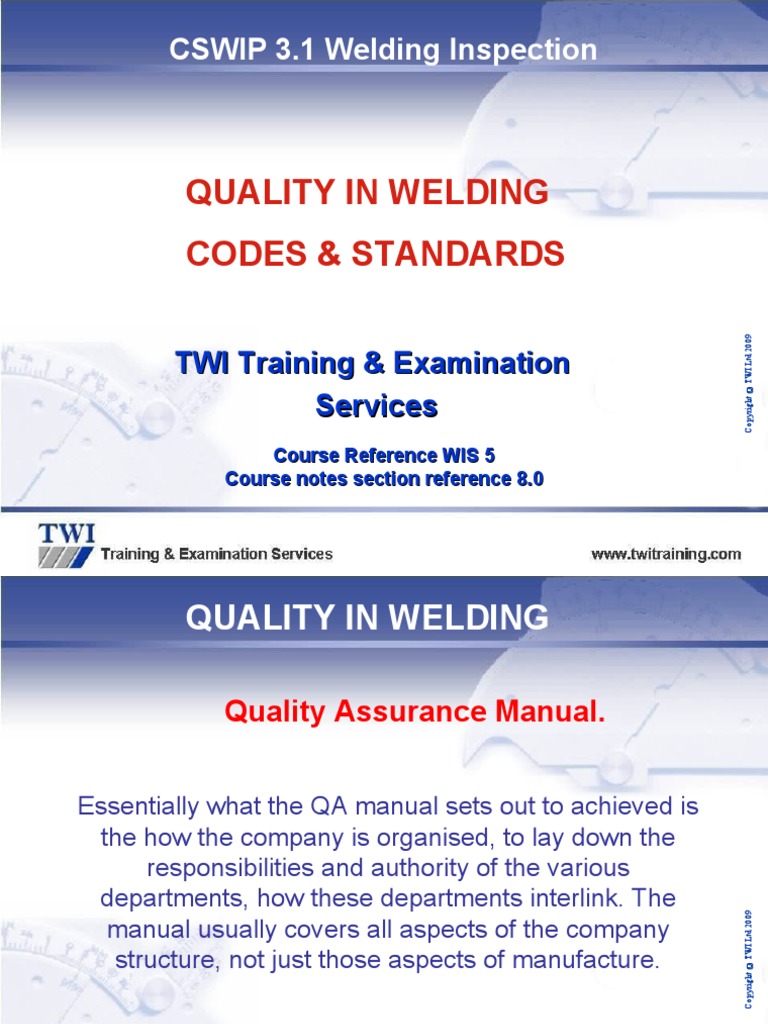 8.0 Codes and Standards Quality in Welding | PDF | Welding | Construction