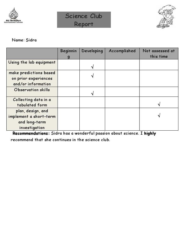 Science Club Rubrics | PDF | Prediction | Methodology